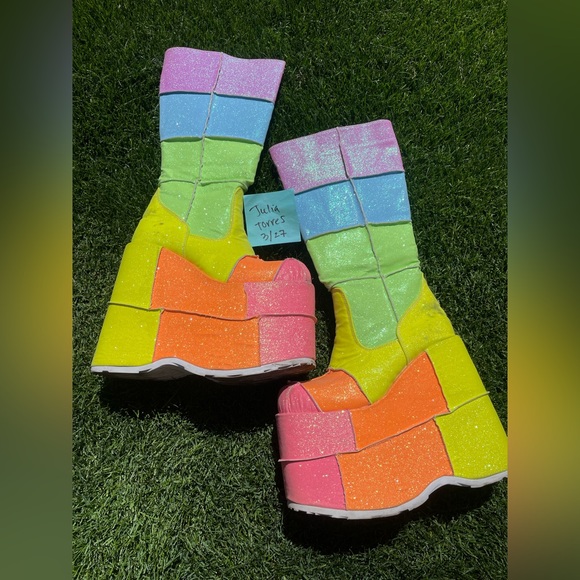 Demonia | Shoes | Dollskill X Demonia Rainbow Stacks | Poshmark